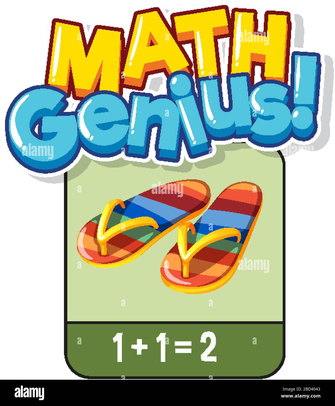 Math flashcard design for adding numbers illustration Stock Vector ...