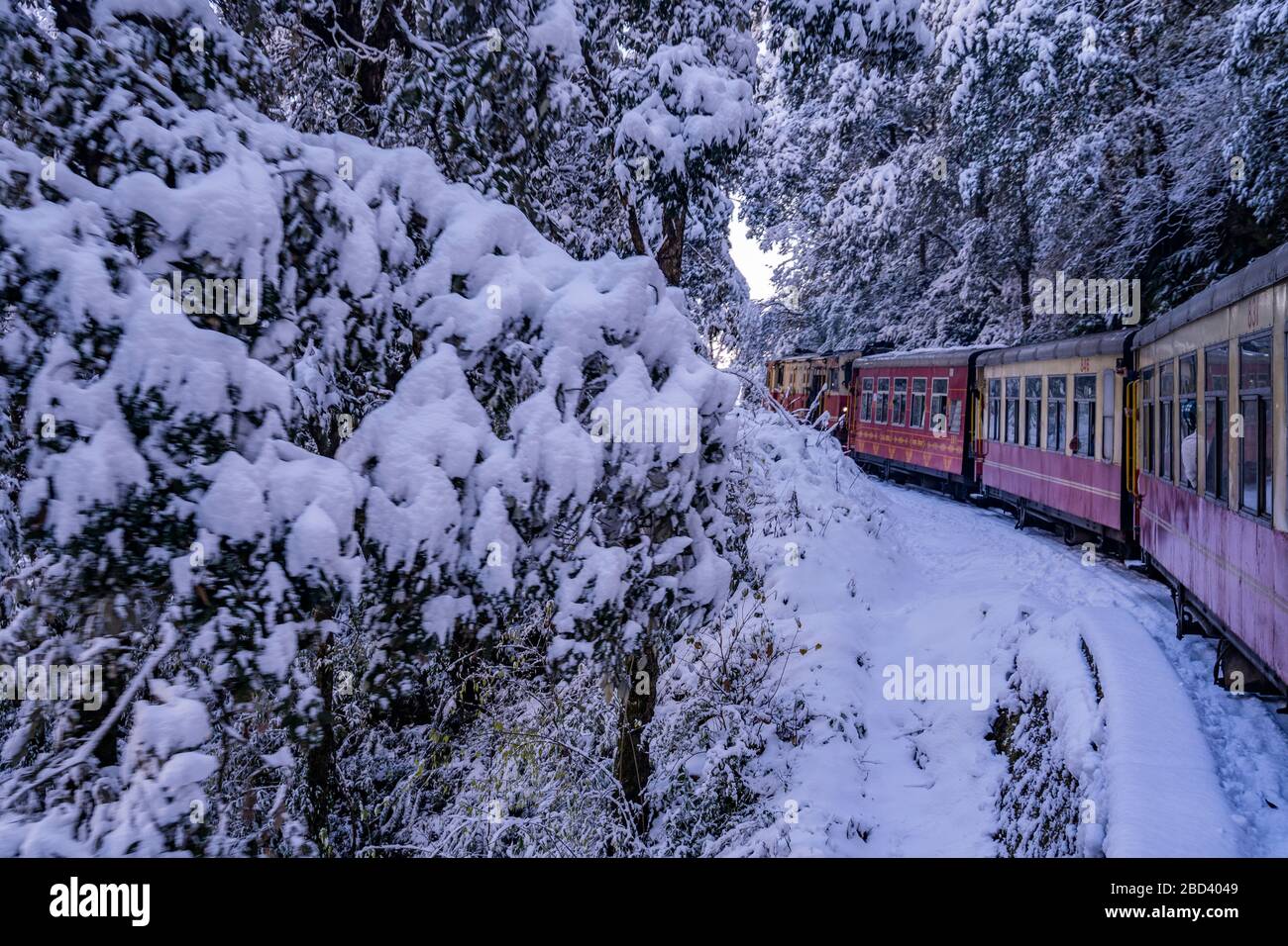 Beautiful Indian Railway after Snowfall Stock Photo - Alamy