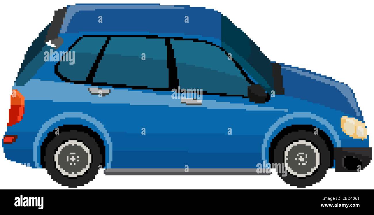 One blue car on white background illustration Stock Vector Image & Art ...