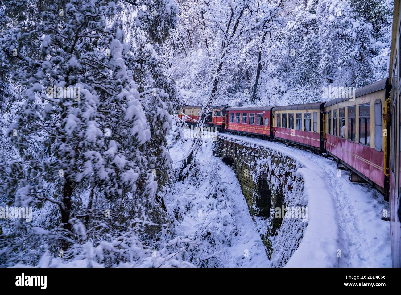 Beautiful Indian Railway after Snowfall Stock Photo - Alamy