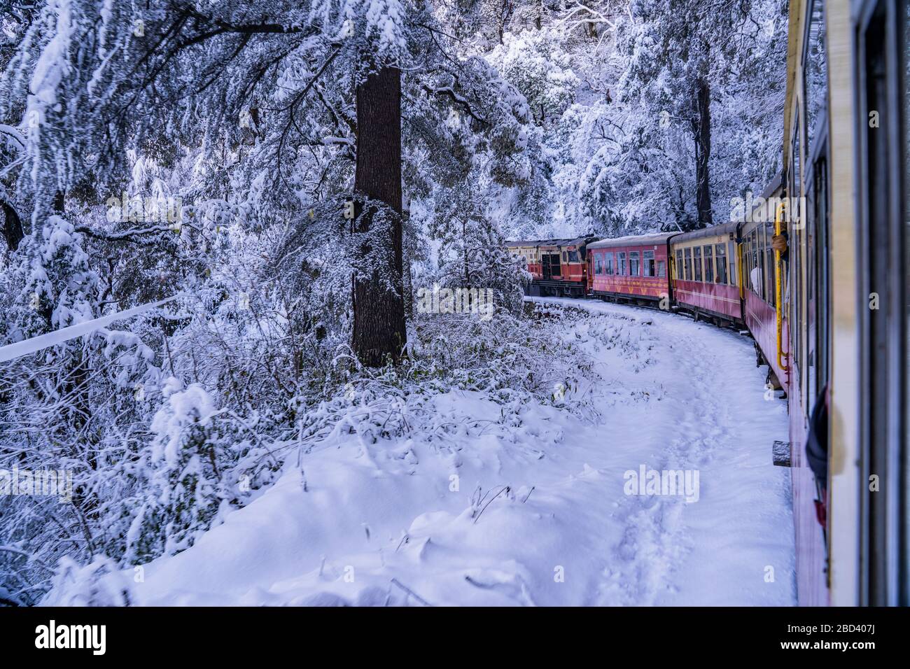 Beautiful Indian Railway after Snowfall Stock Photo - Alamy