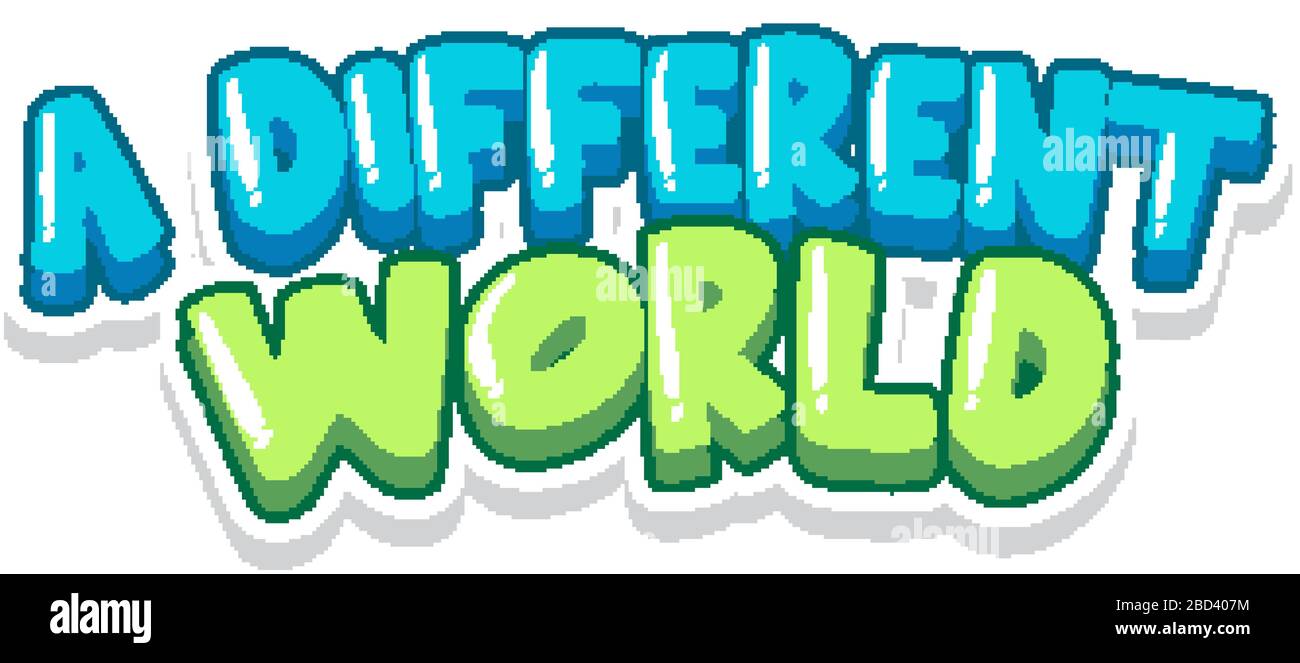 Font design for word a different world on white background illustration ...