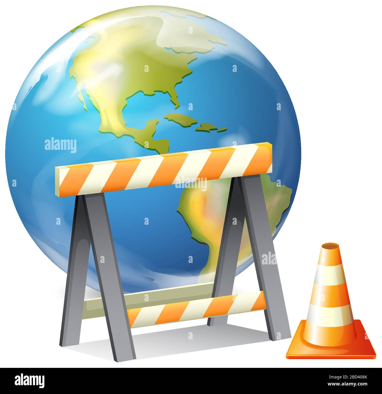 Planet earth and construction equipments illustration Stock Vector ...