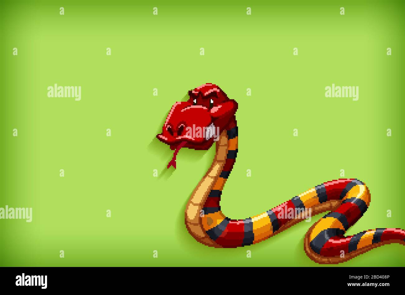 Background template with plain color and red snake illustration Stock ...