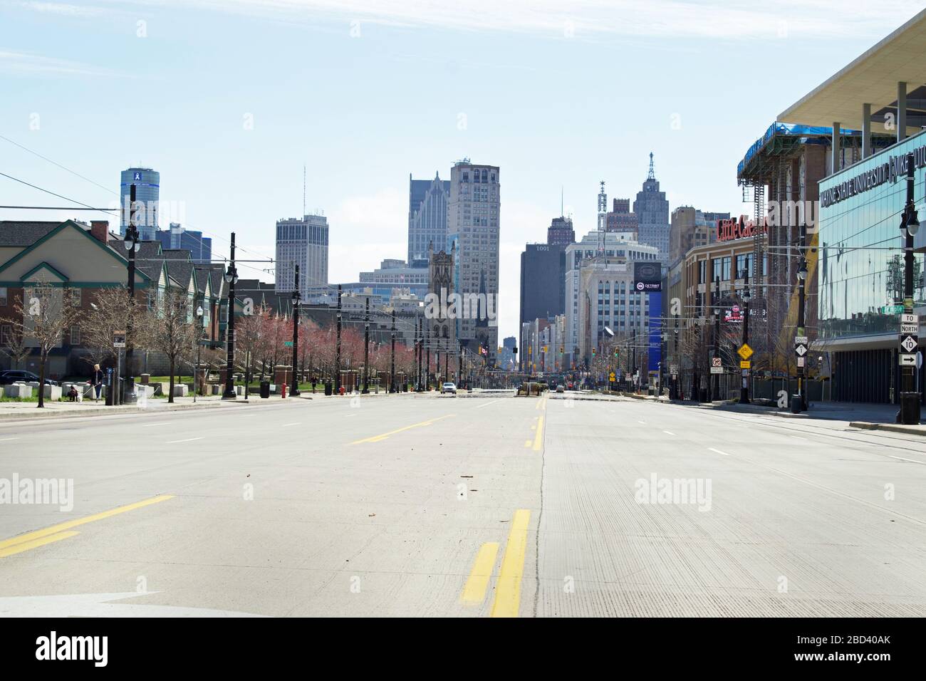 Detroit, Michigan, April, 2020, Streets are empty after "Stay At Home ...