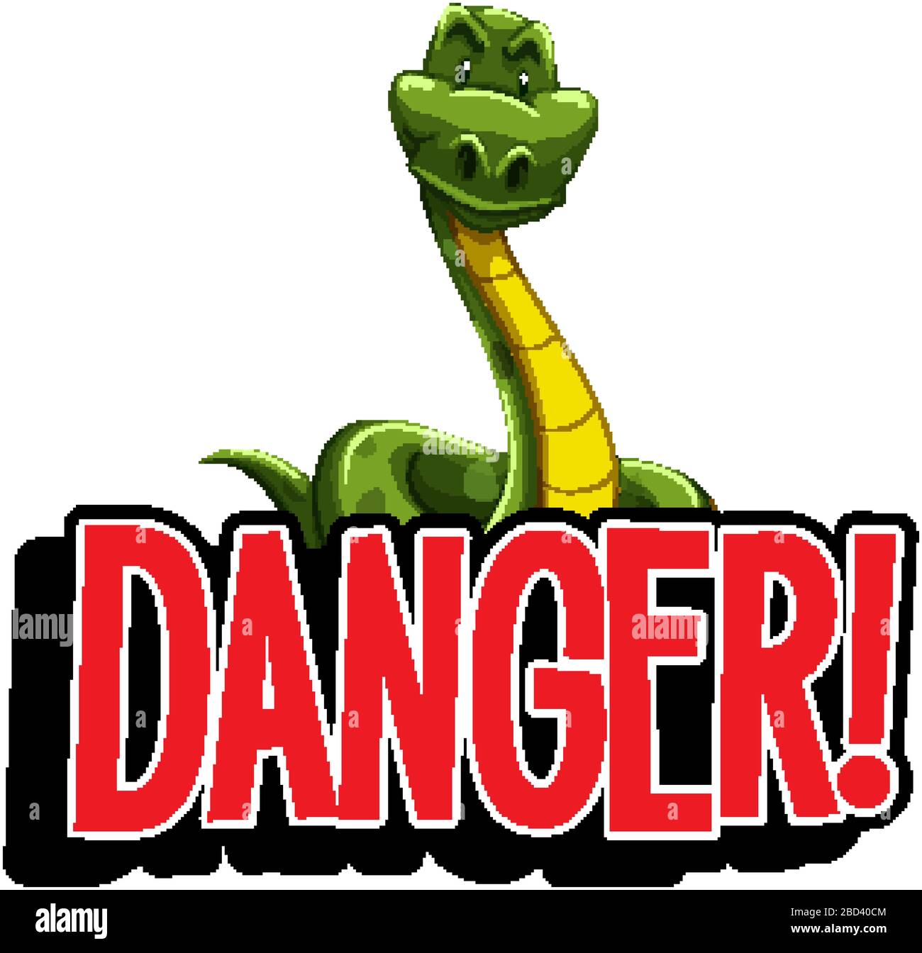 Font design for word danger with wild snake illustration Stock Vector ...