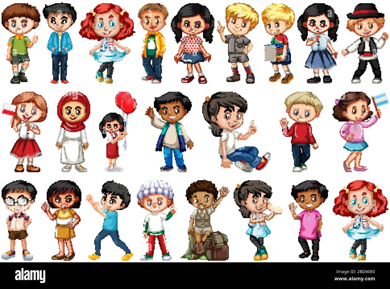 Large set of children doing different activities illustration Stock Vector Image & Art - Alamy