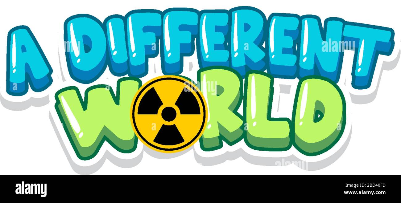 Font design for word a different world on white background illustration ...