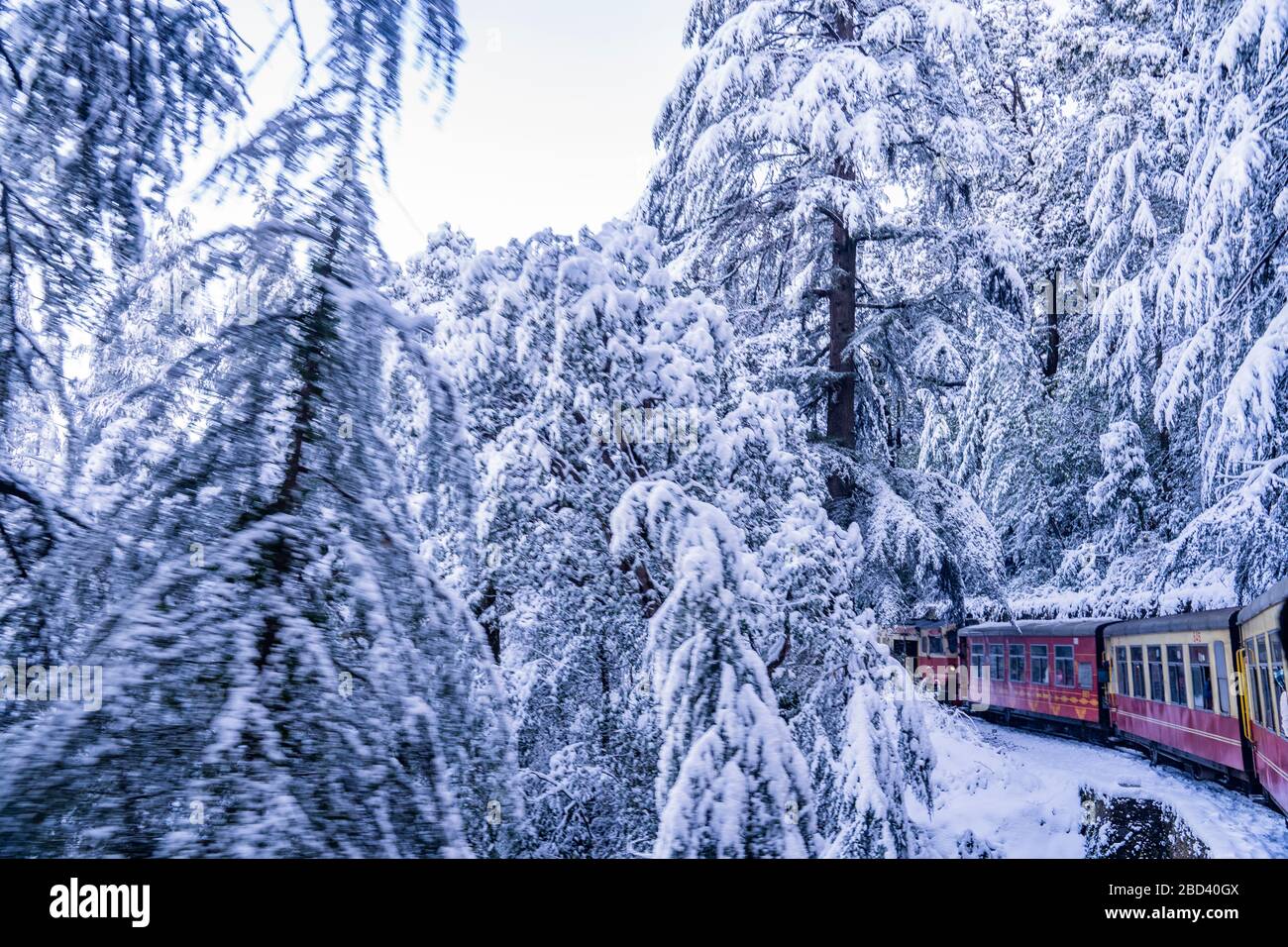 Beautiful Indian Railway after Snowfall Stock Photo - Alamy