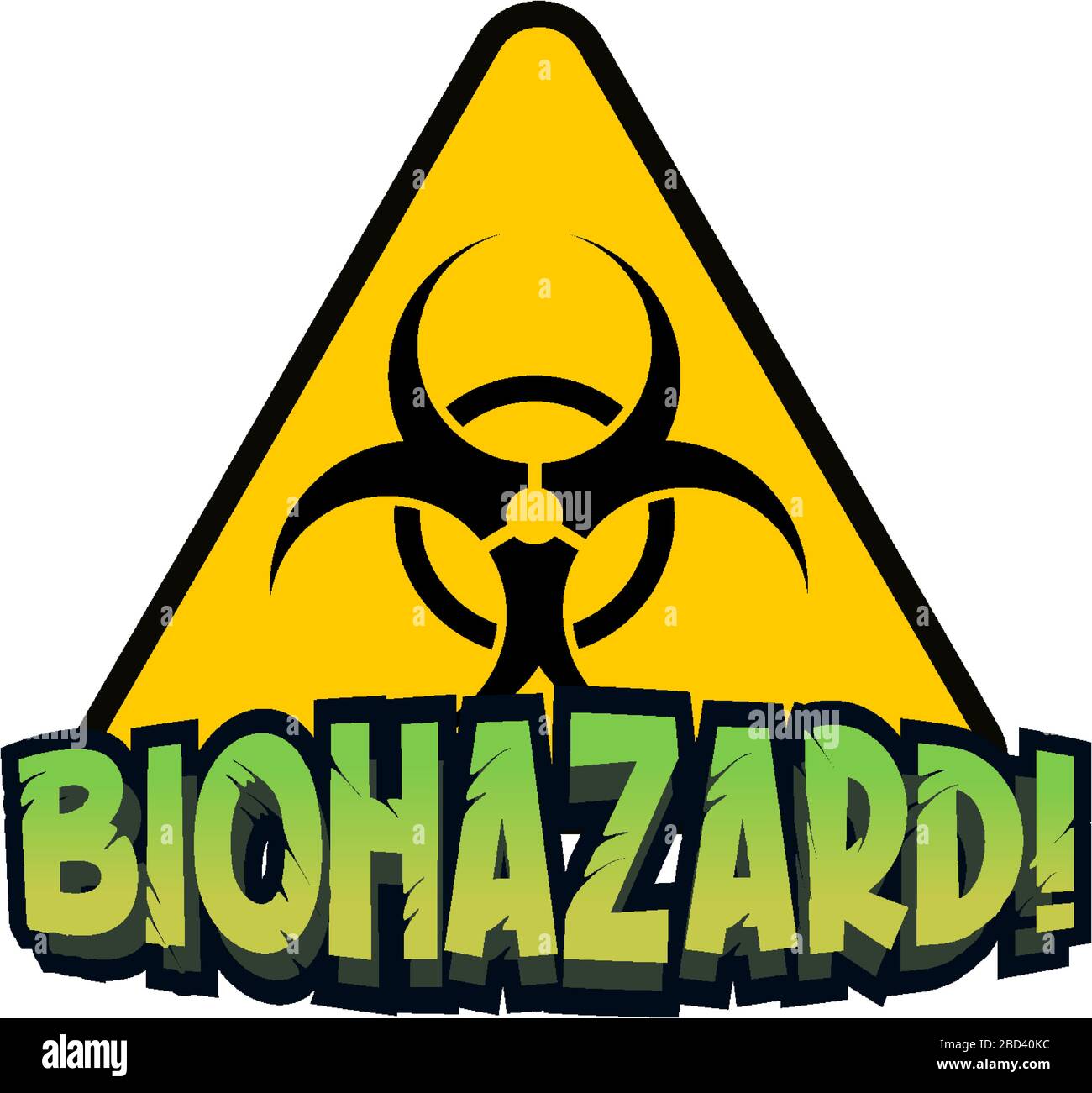 Font design for word biohazard with yellow sign illustration Stock ...