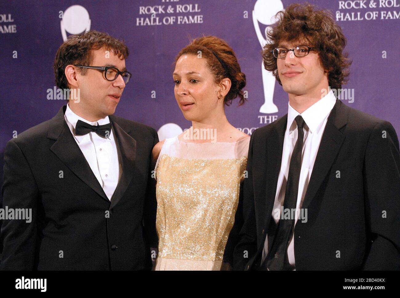 Fred Armisen, Maya Rudolph and Andy Samberg in the press room at the ...