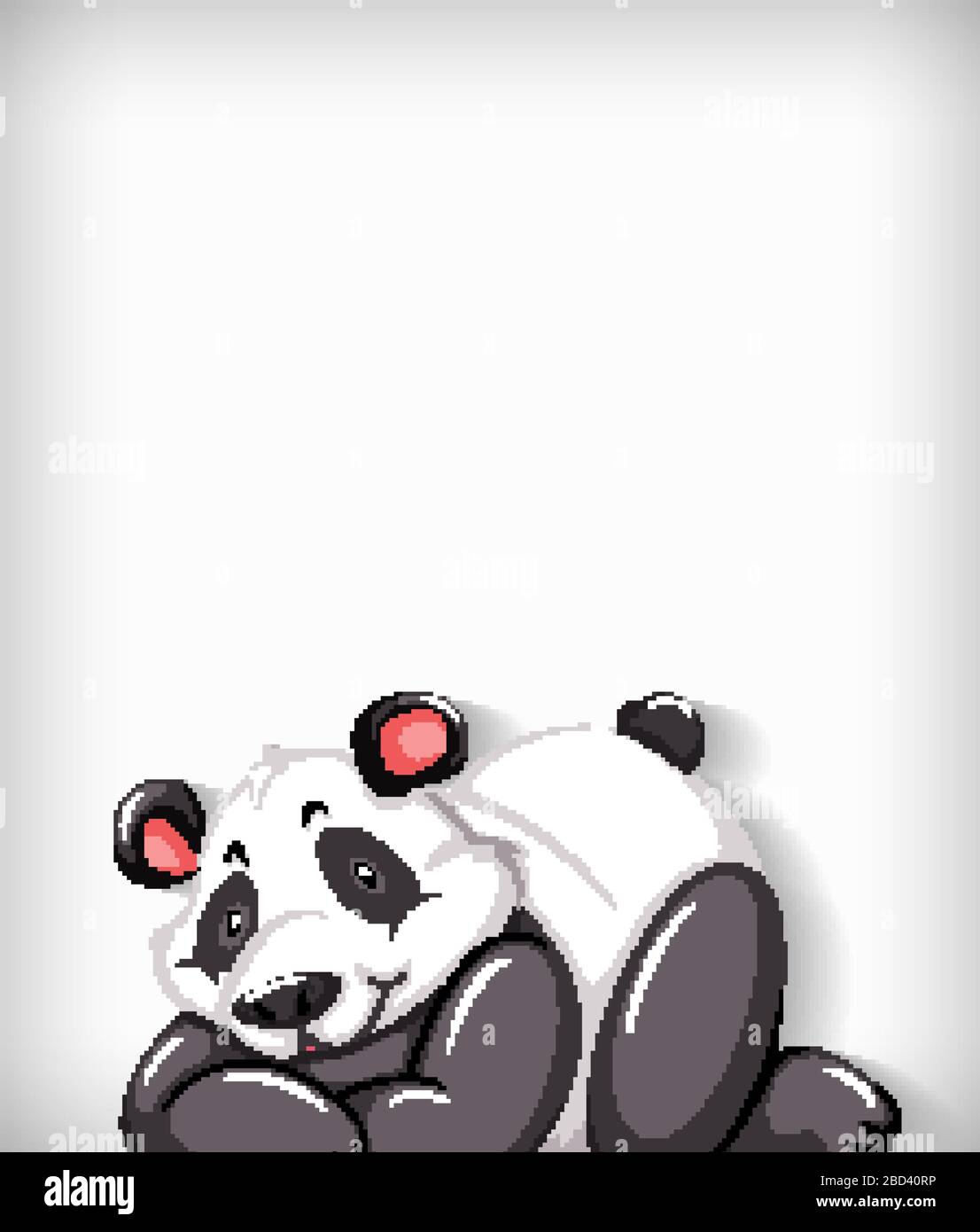 Background template design with plain color and panda illustration ...