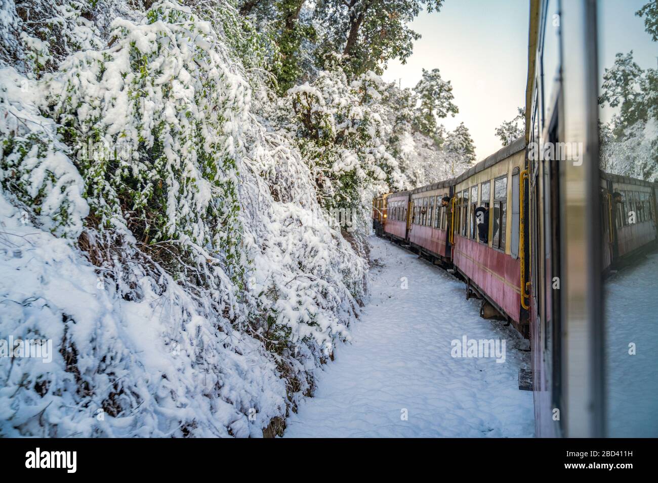 Beautiful Indian Railway after Snowfall Stock Photo - Alamy