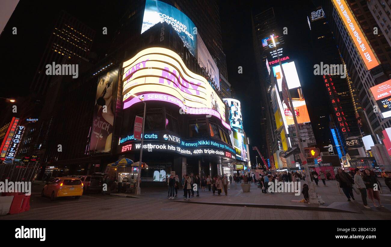 Famous Times Square in Manhattan New York - main tourist attraction ...