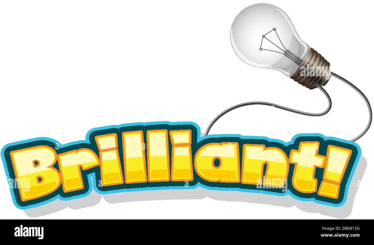 Font design for word brilliant with lightbulb illustration Stock Vector ...