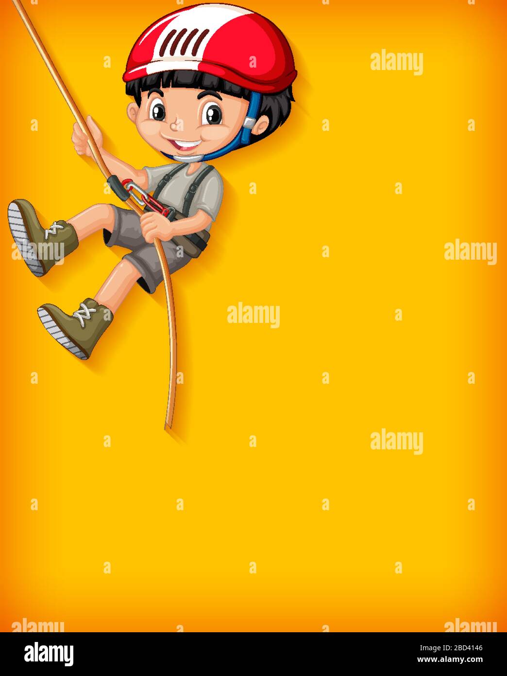 Background template with plain color wall and happy boy illustration ...