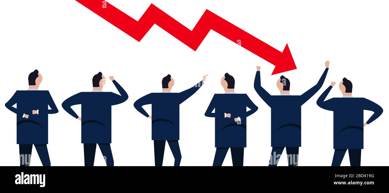 Chart down arrow sign of crisis decline drop loss in market stock ...