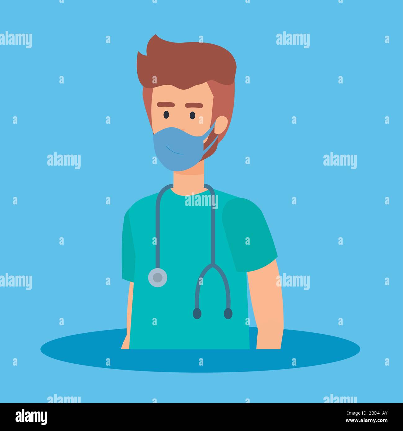 male paramedic with face mask Stock Vector Image & Art - Alamy