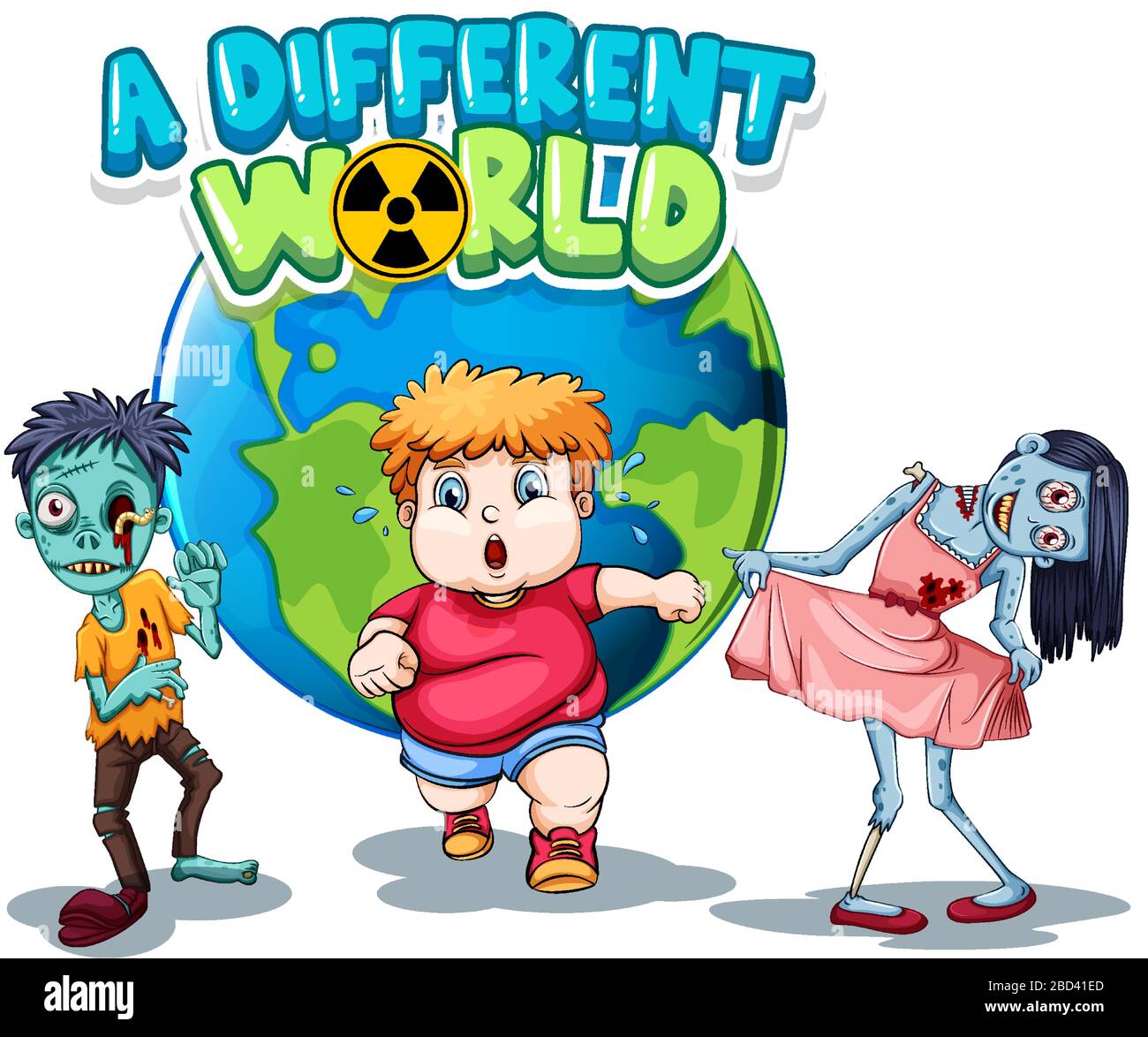 Poster design with word a different world with zombies on earth ...