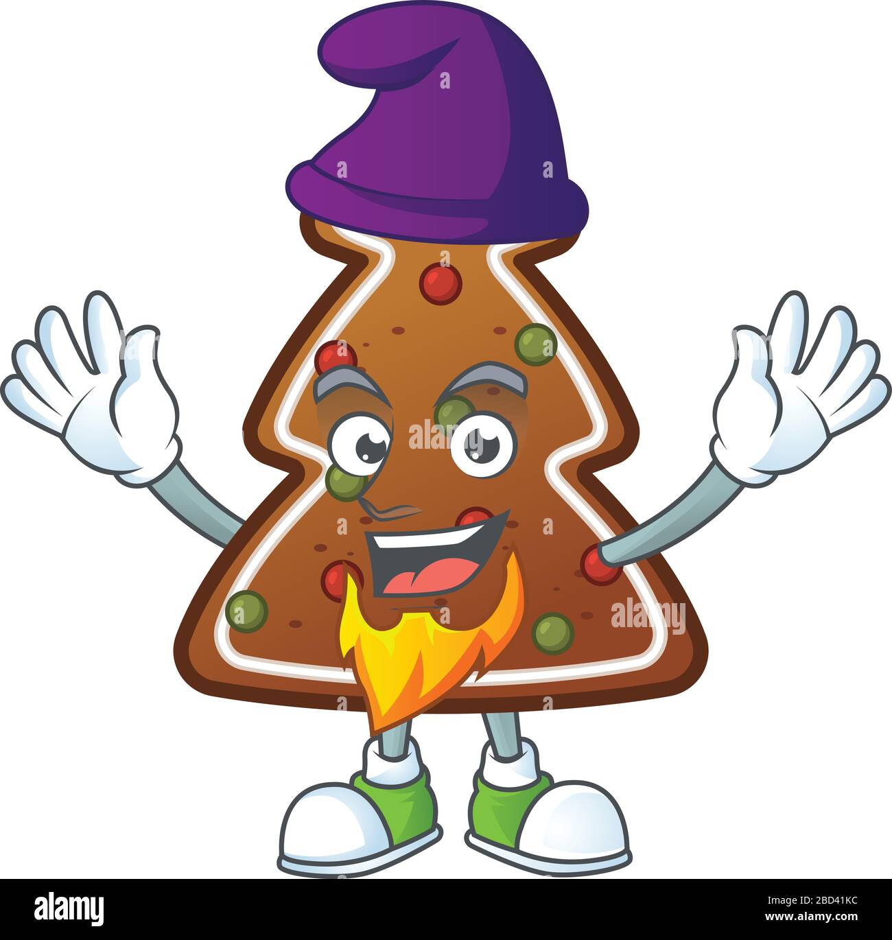 Sweet fairytale of gingerbread tree Elf cartoon character Stock Vector ...