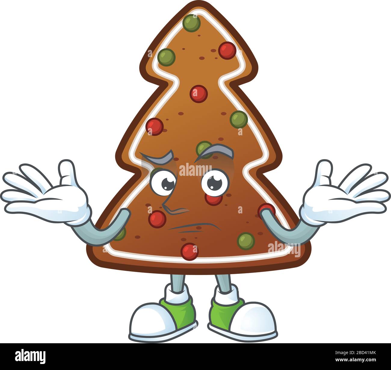 An image of gingerbread tree in grinning mascot cartoon style Stock ...