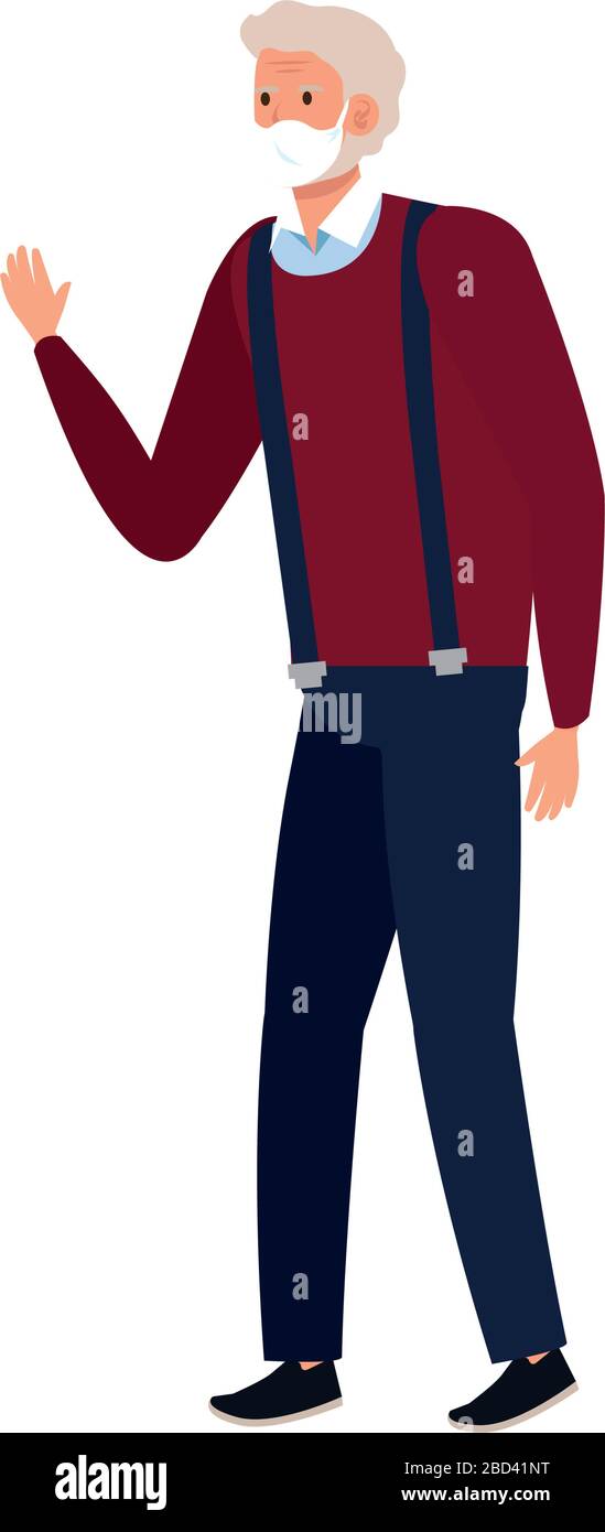 Mature man mask protection Stock Vector Images - Alamy