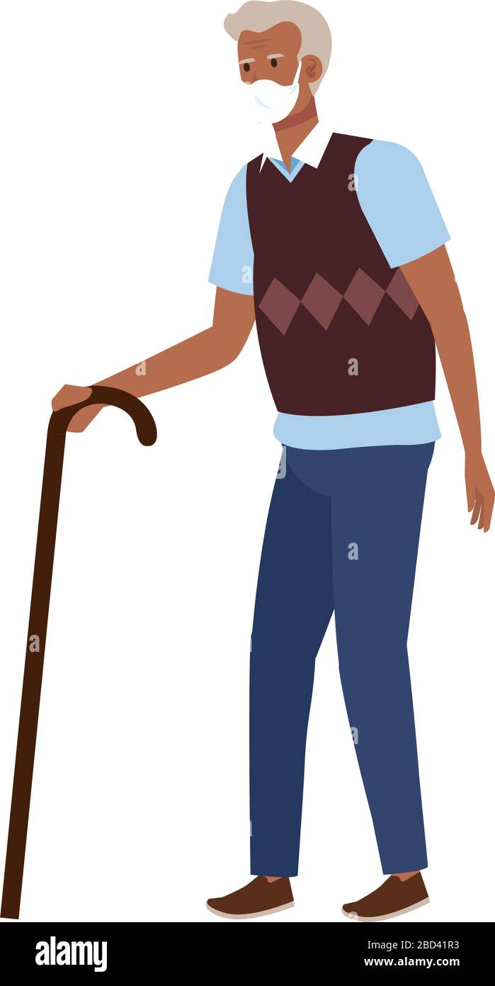 Mature man mask protection Stock Vector Images - Alamy