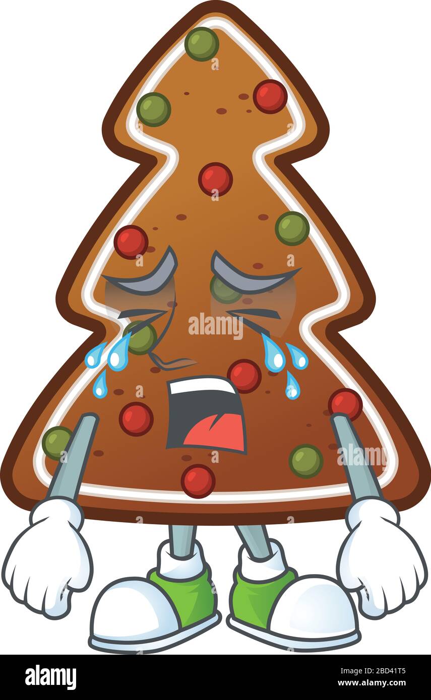 A weeping gingerbread tree cartoon character concept Stock Vector Image ...