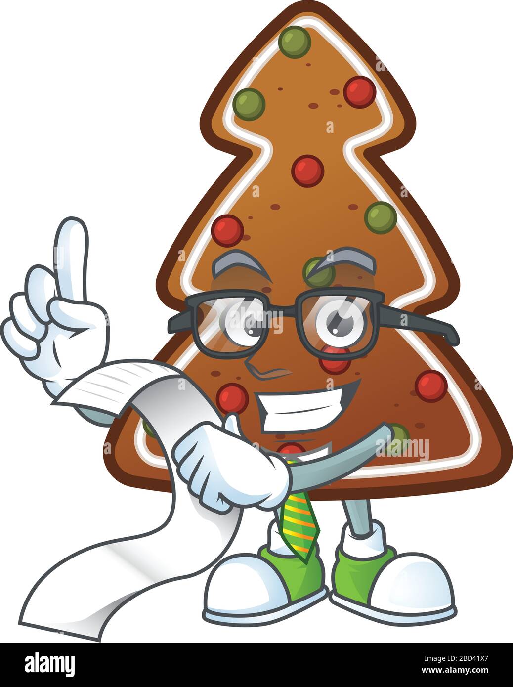 Mascot cartoon concept of gingerbread tree with menu list Stock Vector ...