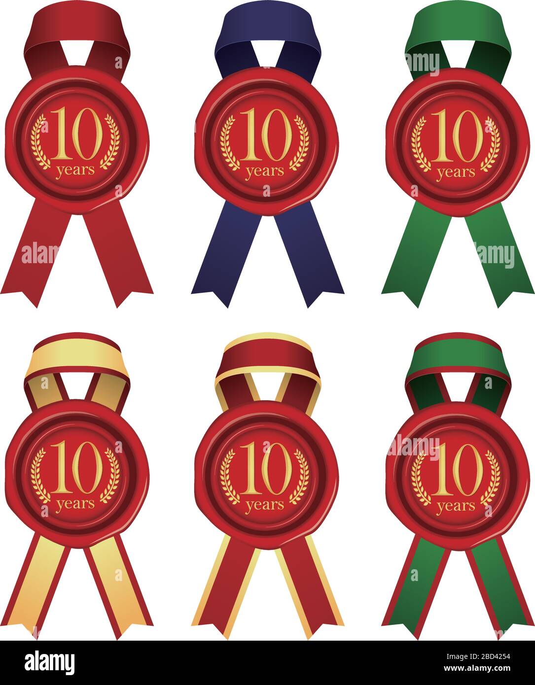 Sealing wax & ribbon illustration / year anniversary (10 years Stock ...