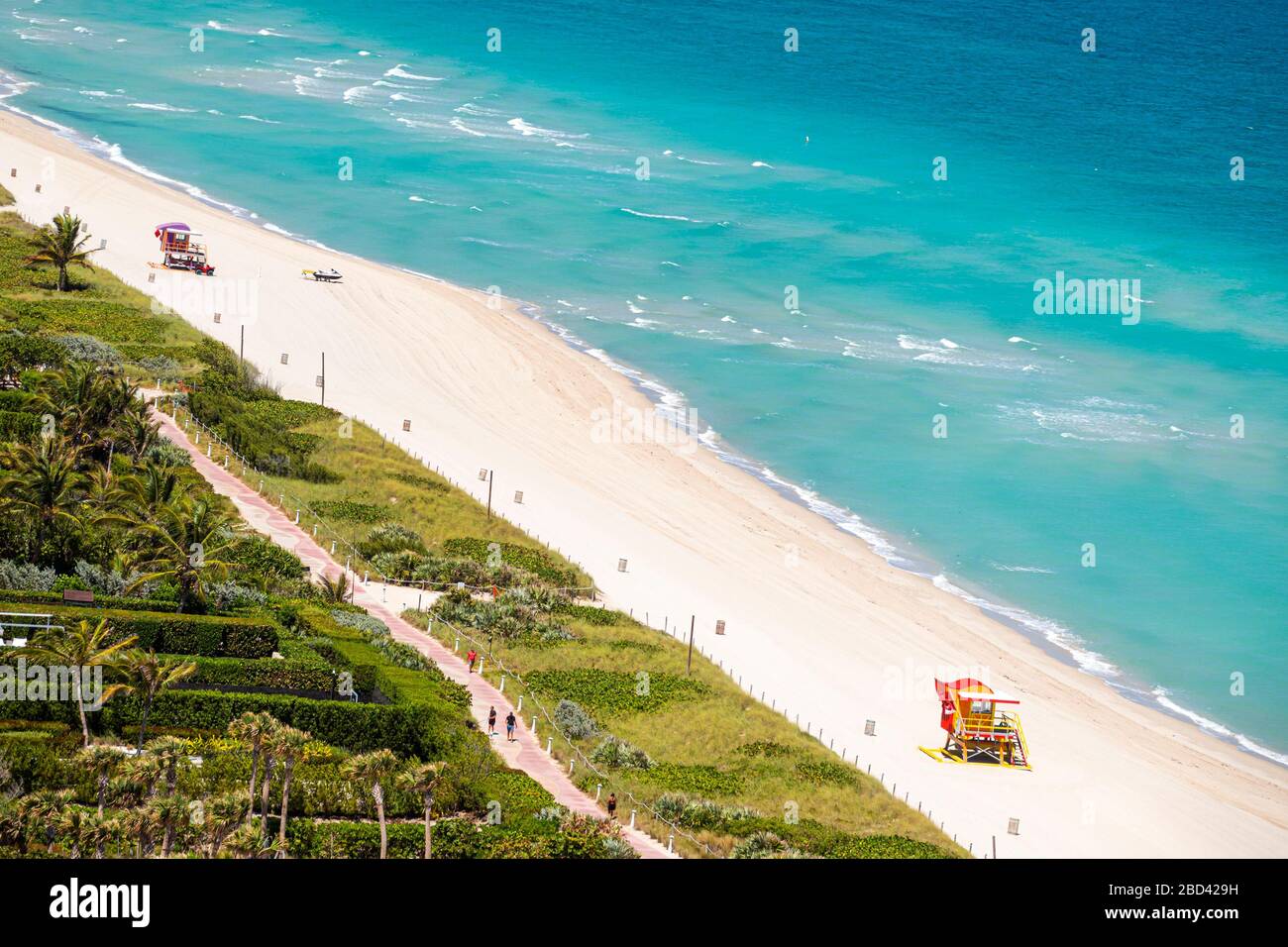 Miami Beach Florida,North Beach,empty,Atlantic Ocean water,coronavirus ...