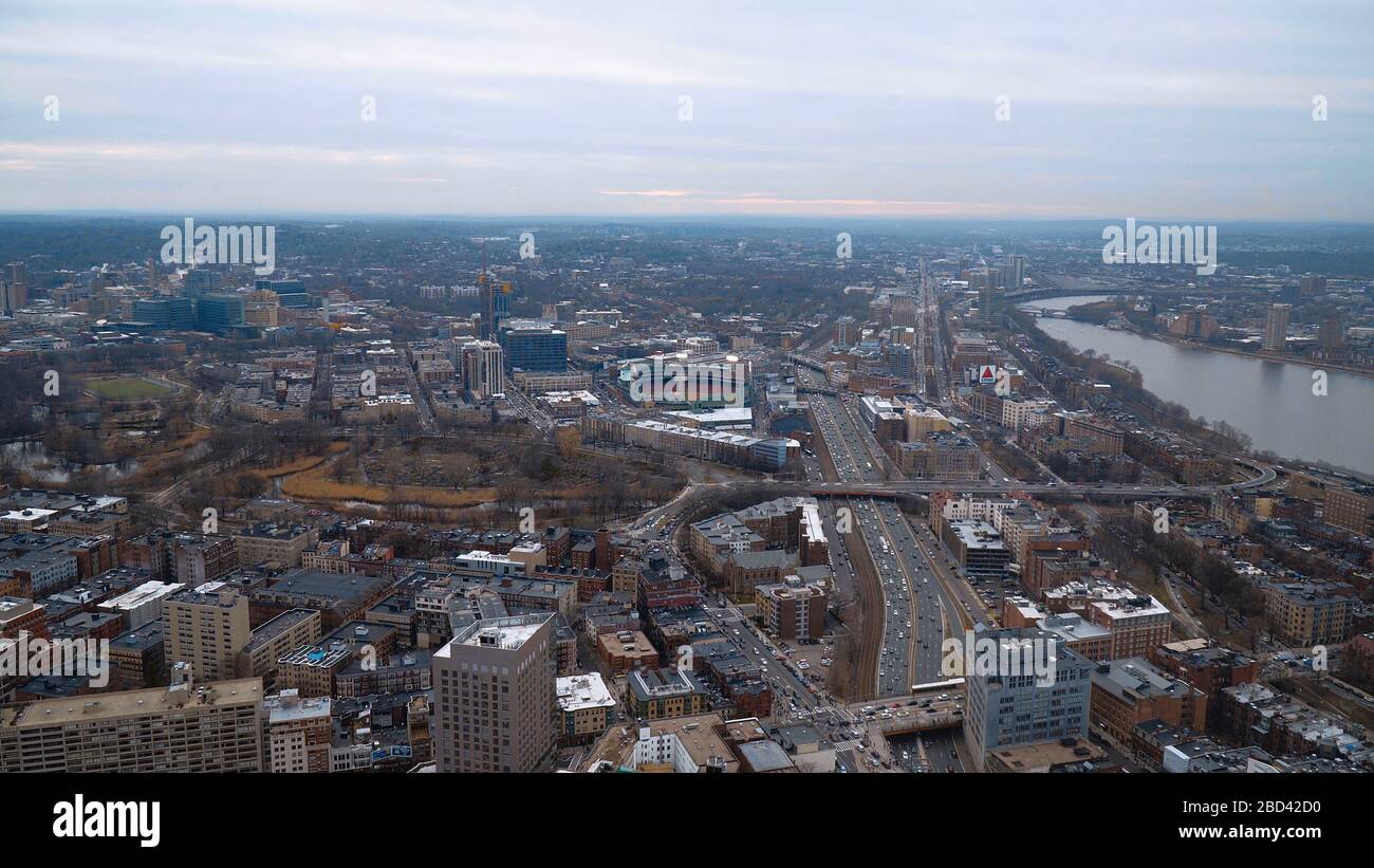 Aerial view over the city of Boston - travel photography Stock Photo ...