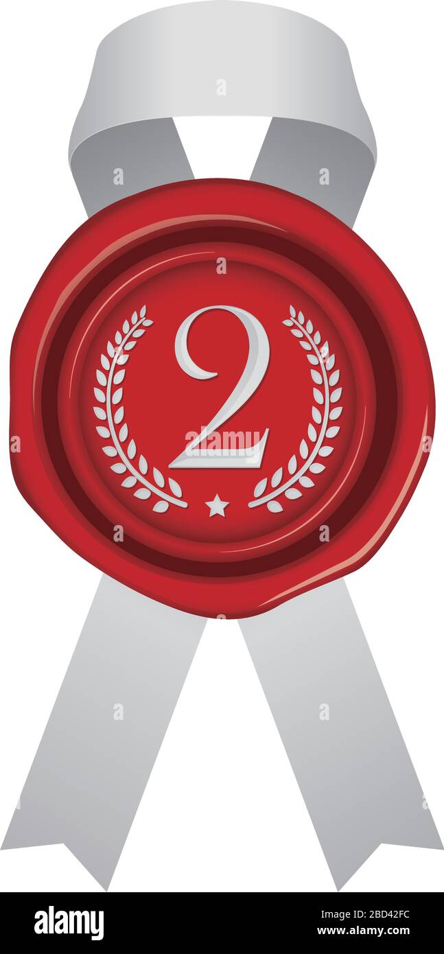 Sealing wax ,stamp illustration / number, ranking (2nd place Stock ...