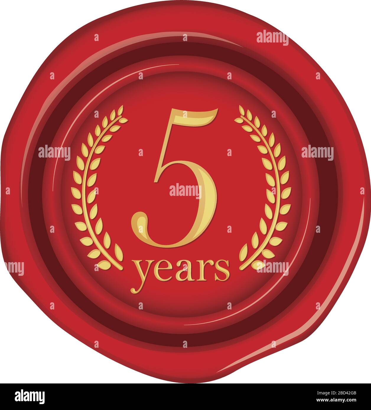 Sealing wax illustration / year anniversary (5 years Stock Vector Image ...