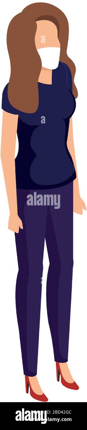 young woman with face mask isolated icon Stock Vector Image & Art - Alamy