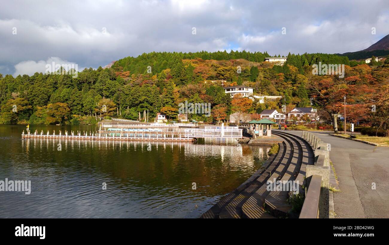 Lakeside of Lake Ashi also referred to as Hakone Lake or Ashinoko Lake ...