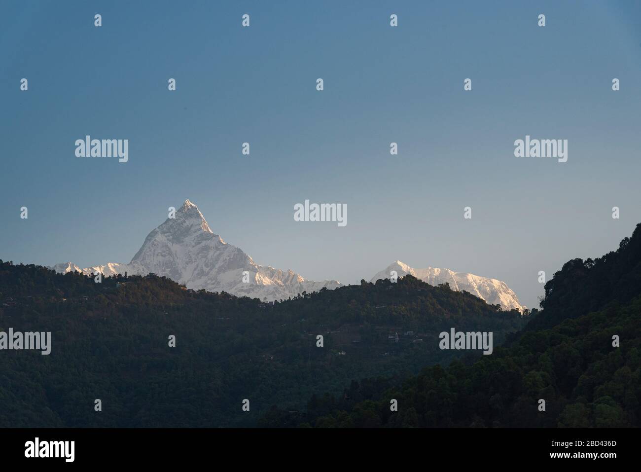 Machhapuchhre mountain peak view Stock Photo - Alamy