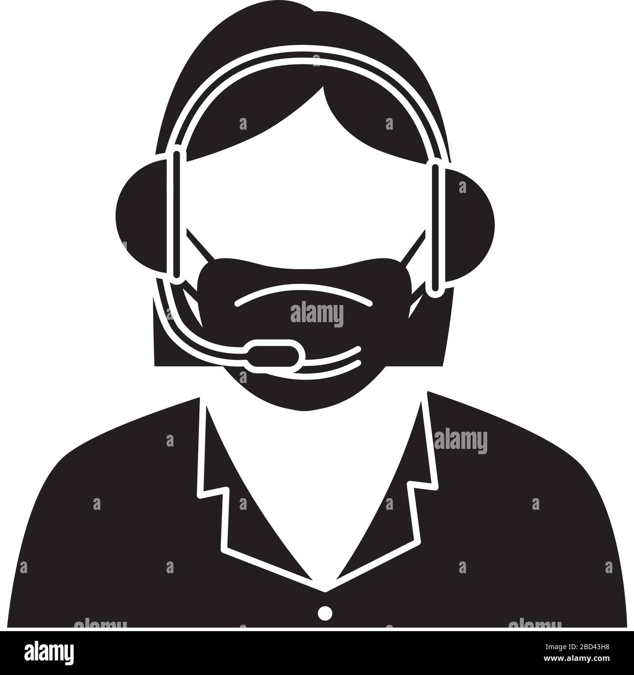 Call center worker female customer Black and White Stock Photos ...