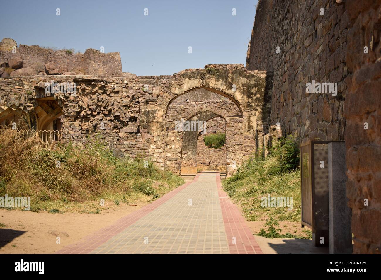 Dirty Pathway In Historical Fort. Dirty Road view Background stock ...