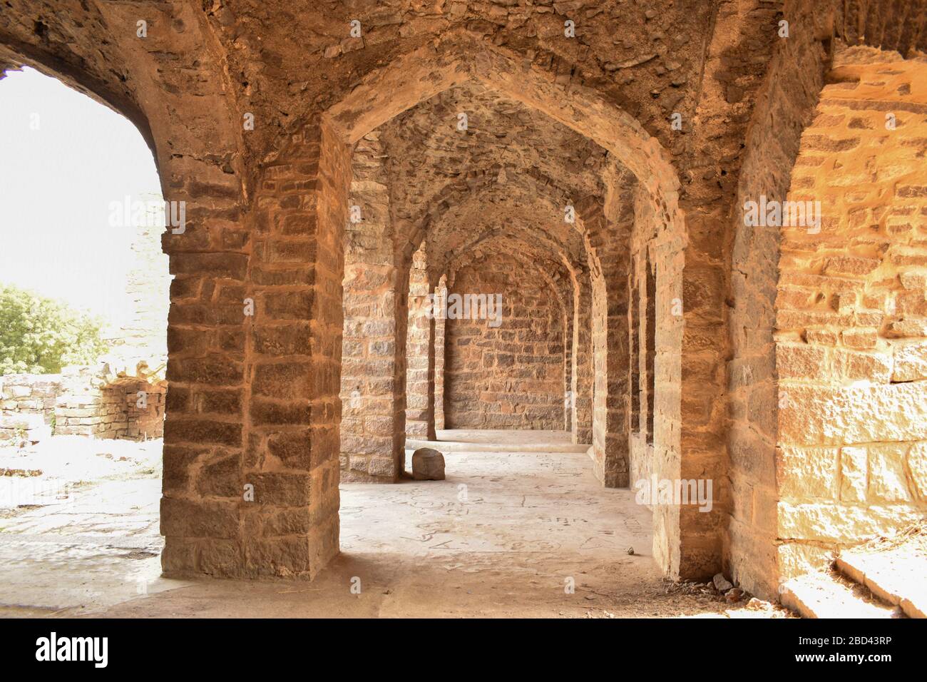 Historical Fort Stone Wall Corridor Stock Photography Image Stock Photo ...