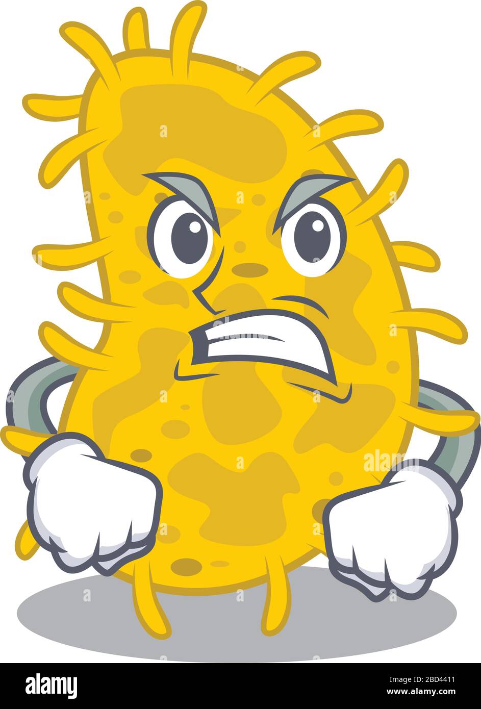 Mascot design concept of bacteria spirilla with angry face Stock Vector ...