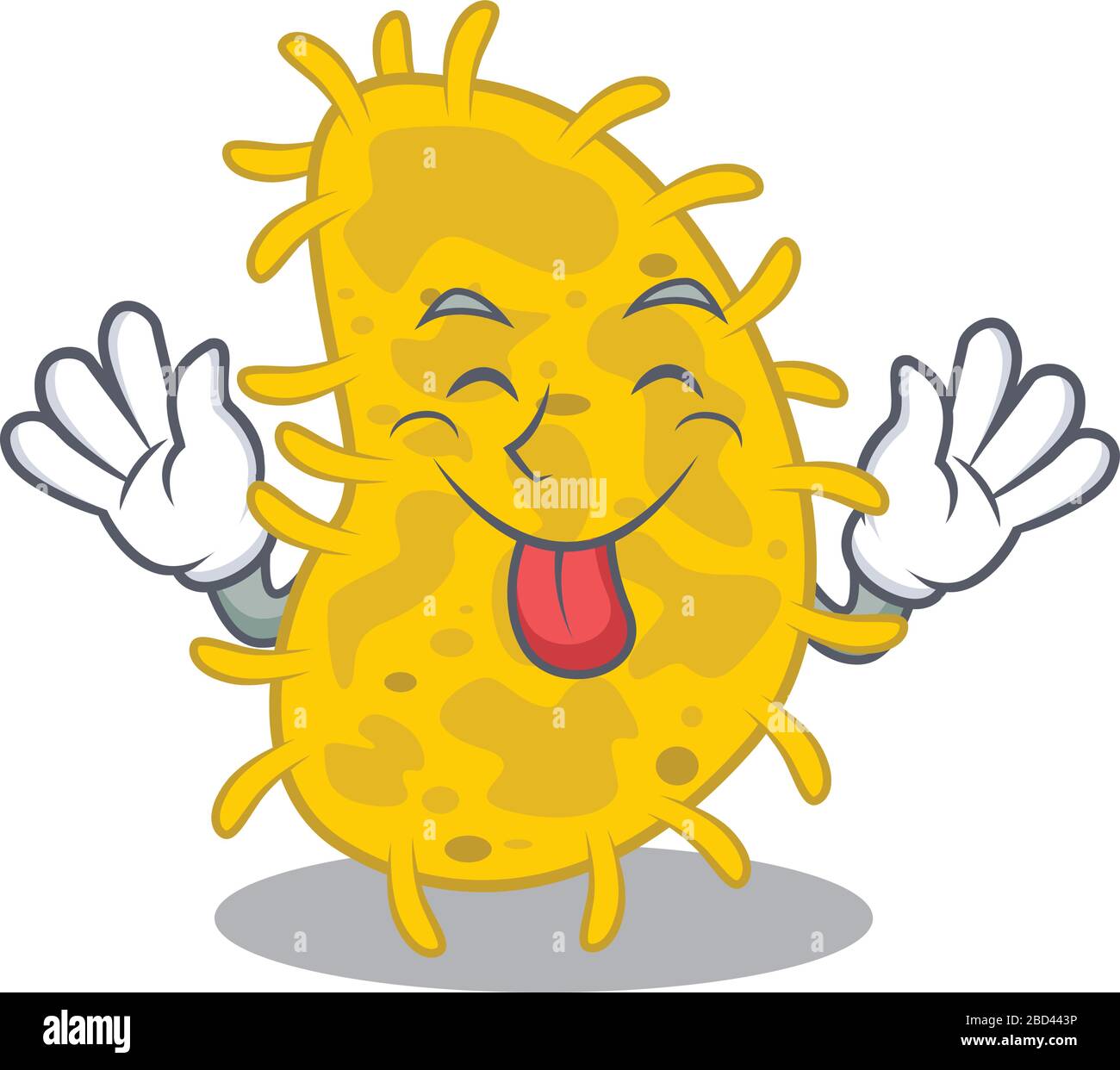 An amusing face bacteria spirilla cartoon design with tongue out Stock ...