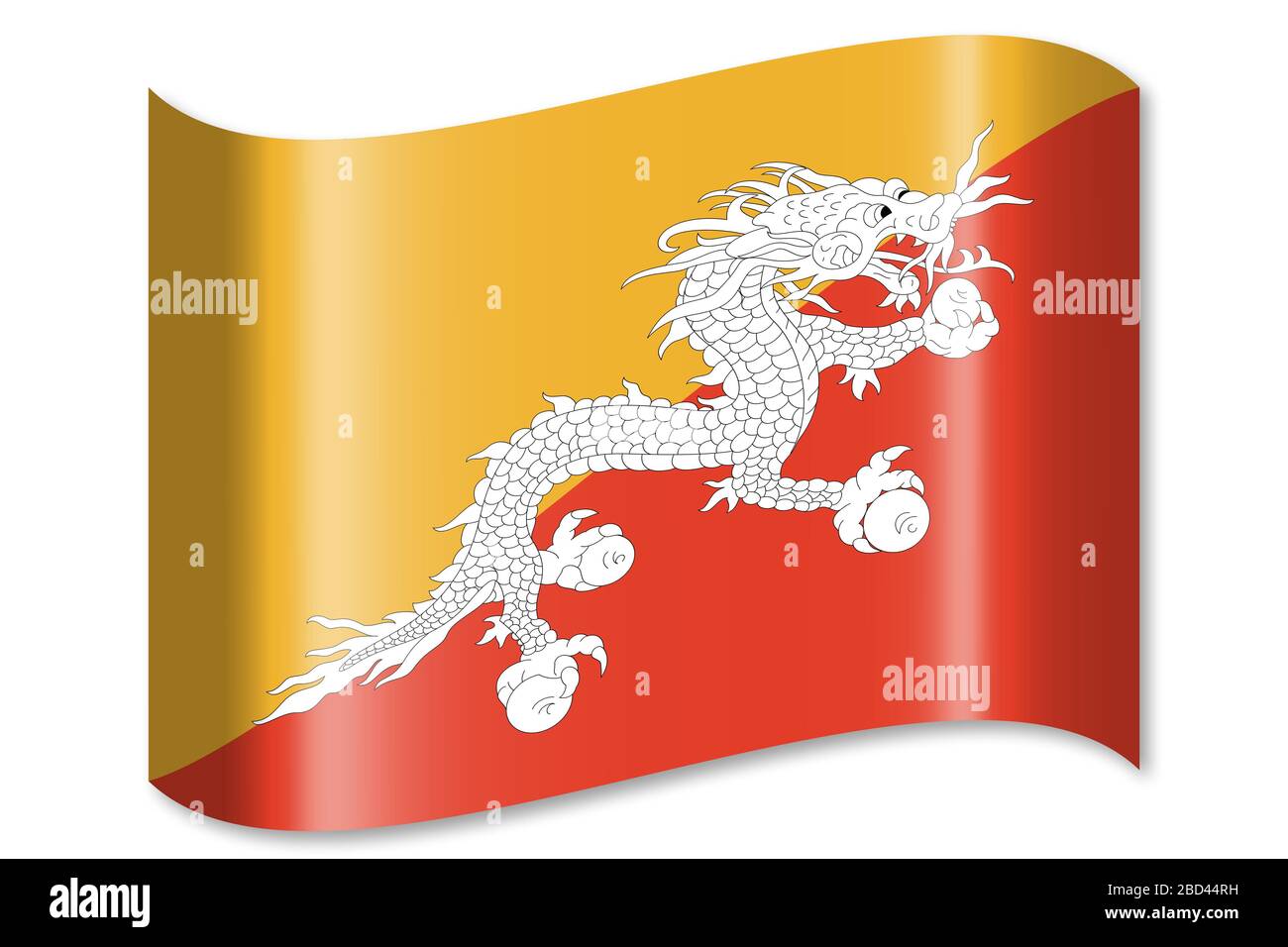 Flag of Bhutan Stock Photo - Alamy