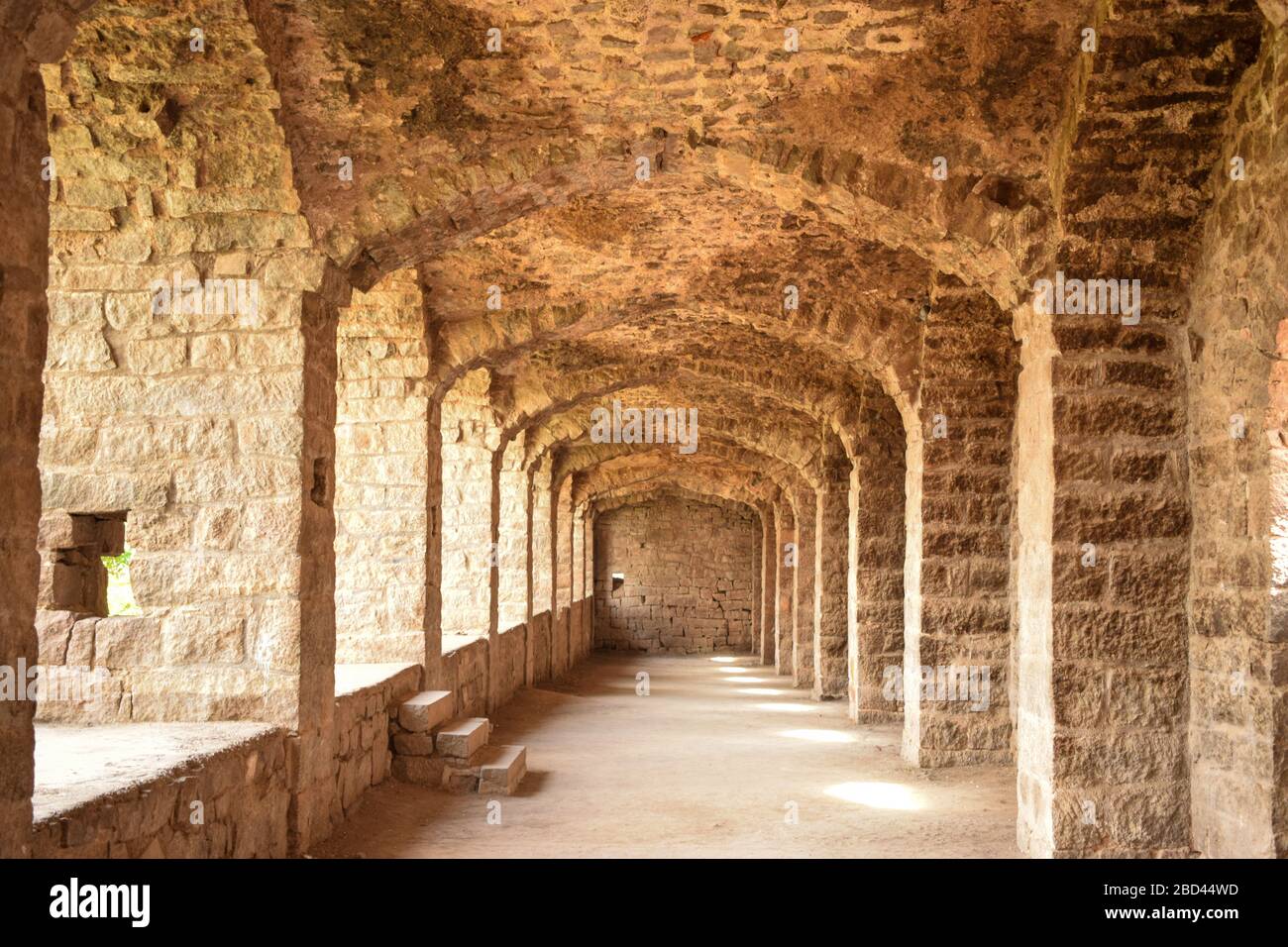 Historical Fort Stone Wall Corridor Stock Photography Image Stock Photo ...