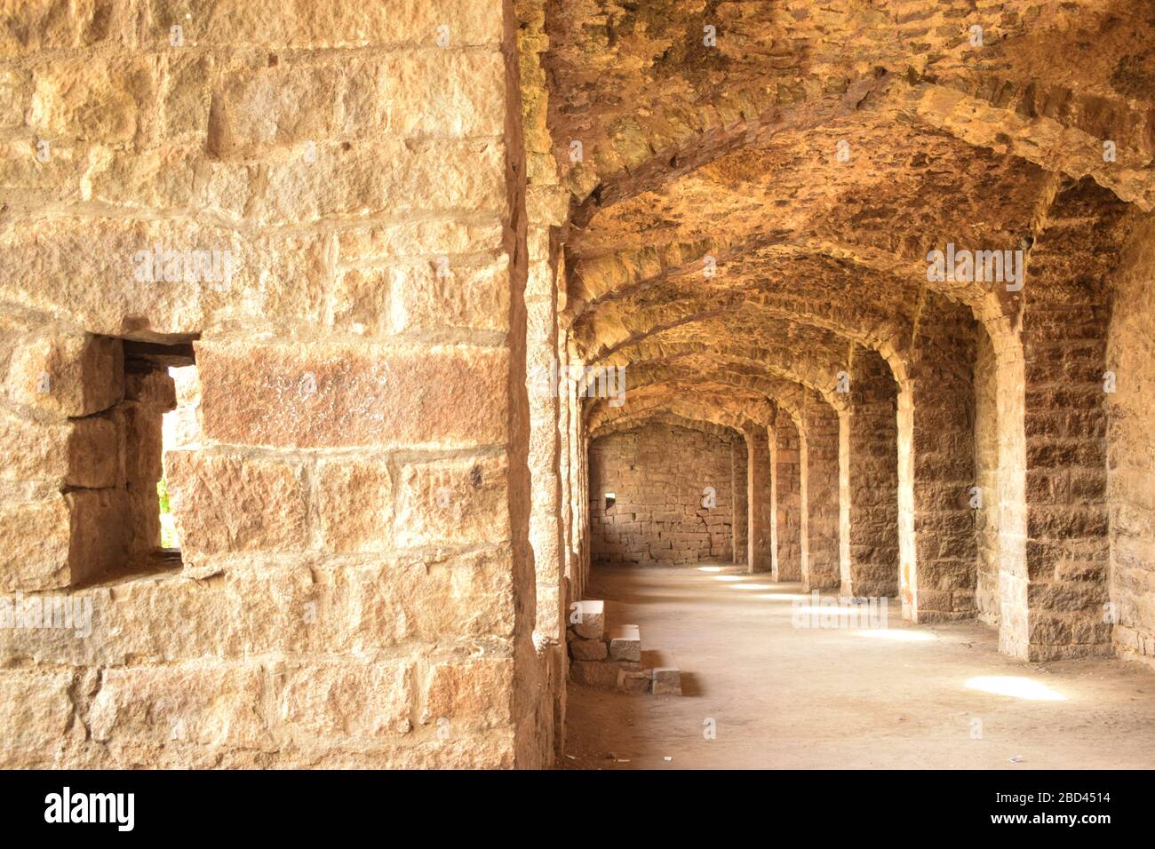 Historical Fort Stone Wall Corridor Stock Photography Image Stock Photo ...