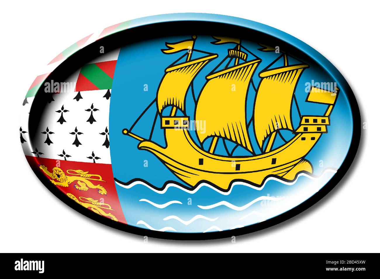 Flag of Saint Pierre and Miquelon Stock Photo - Alamy
