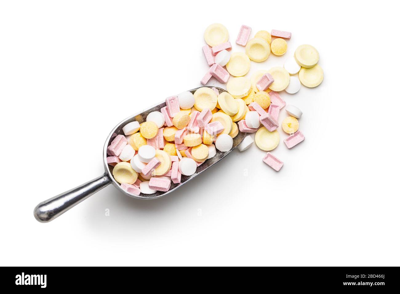 Colorful hard candies in scoop isolated on white background Stock Photo ...