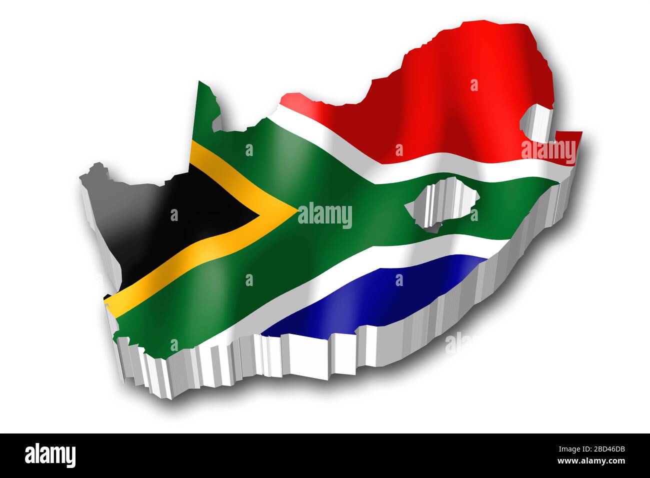 3D flag - South Africa Stock Photo - Alamy