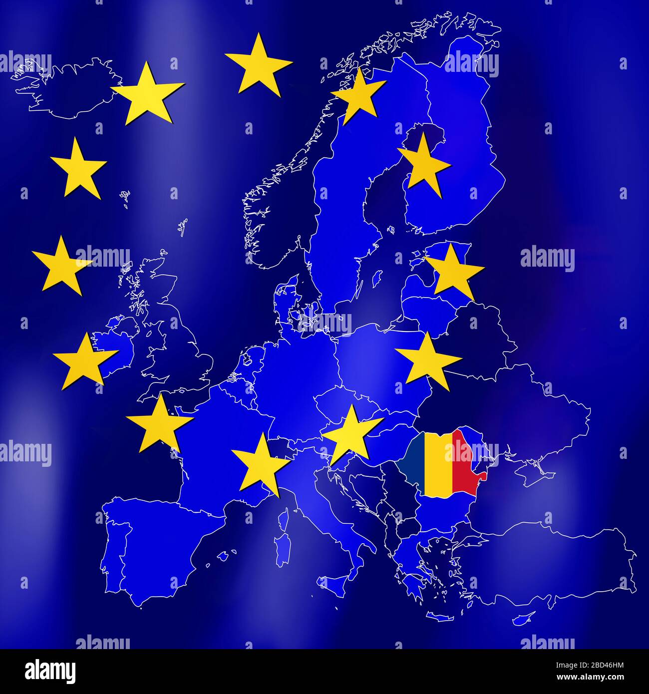 EU map - Romania Stock Photo - Alamy