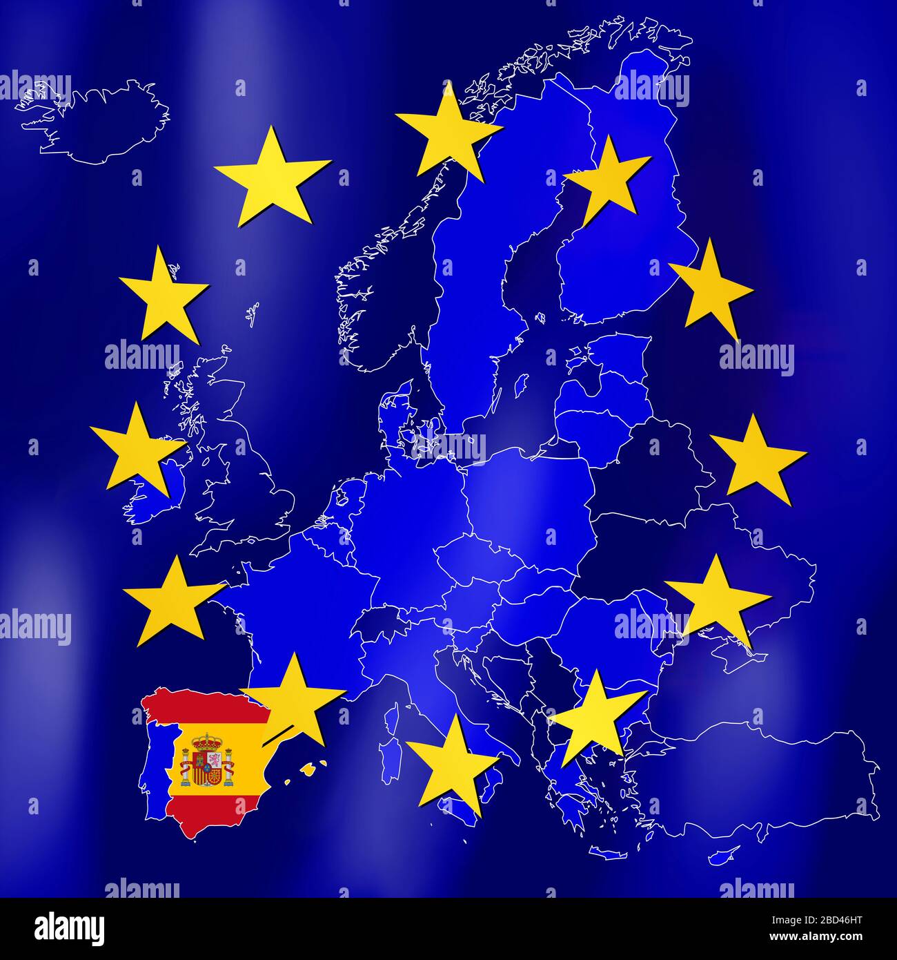 EU map - Spain Stock Photo - Alamy